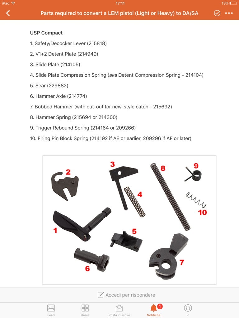 HK USP Compact Tactical 45 ACP conversion from LEM v8 to v1 trigger group | HKPRO Forums