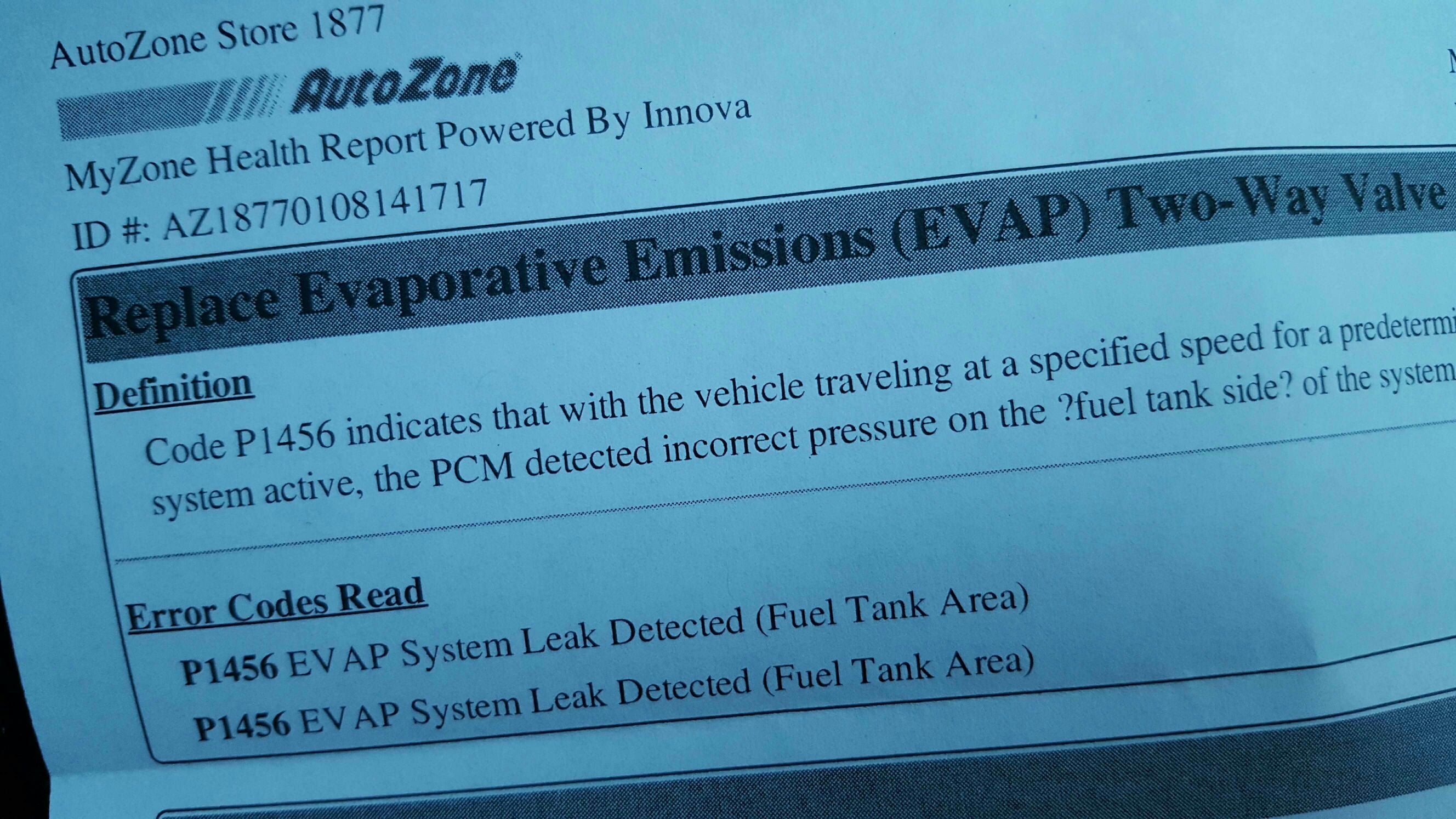 Code P1456 (EVAP Leak) 1999 Accord | Honda Accord Forums - The ...