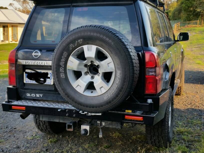 GU IV+ ome made rear bar and wheel carrier | Patrol 4x4 - Nissan Patrol ...