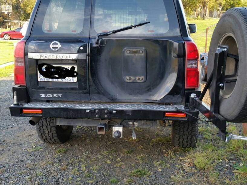 GU IV+ ome made rear bar and wheel carrier | Patrol 4x4 - Nissan Patrol ...
