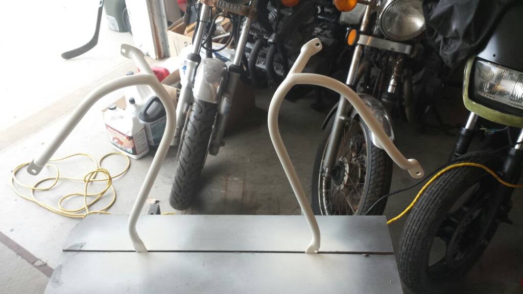 DIY crash bars and pannier racks. | Triumph Rat Motorcycle Forums