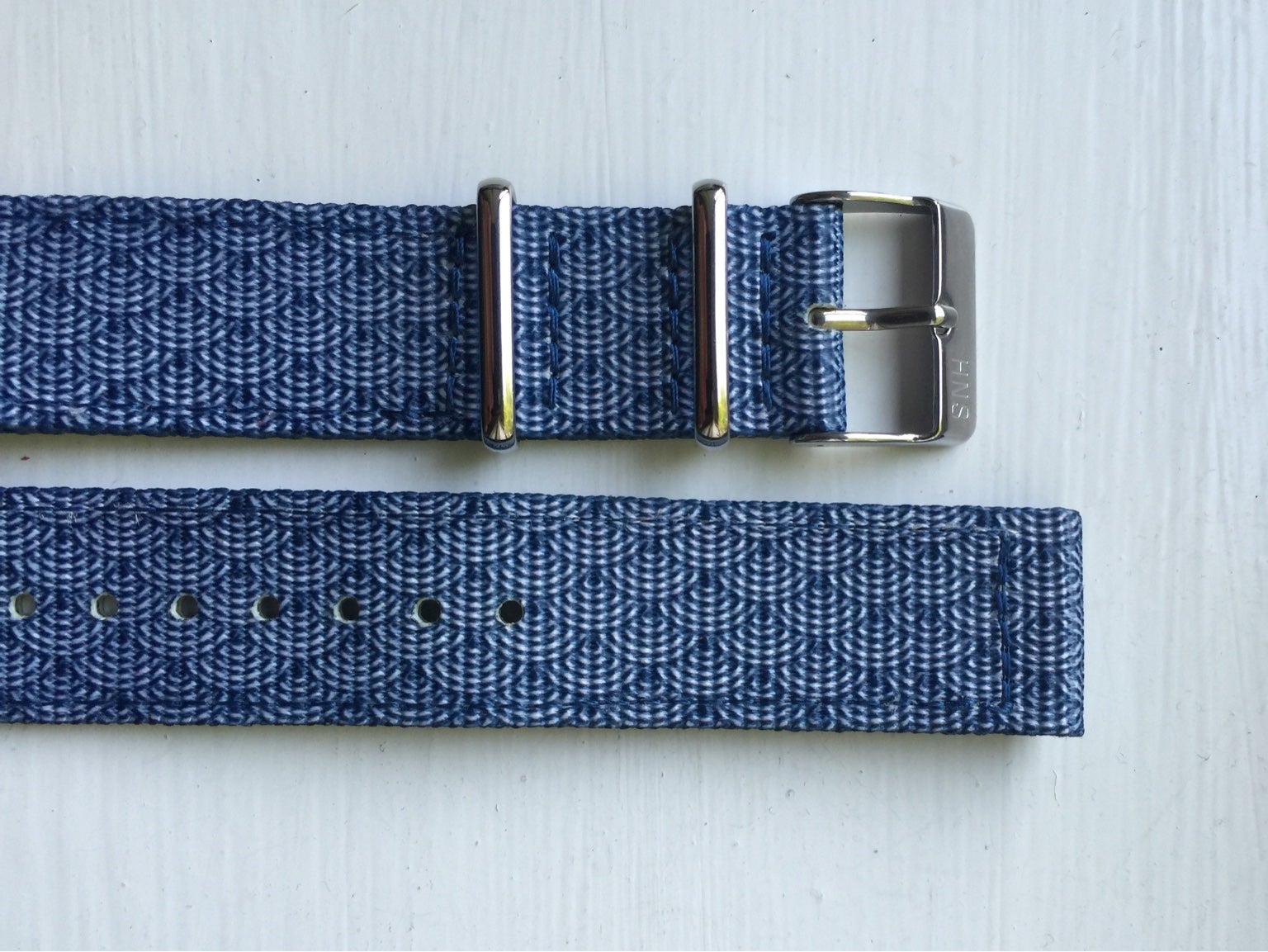 SOLD 20mm blue patterned 2-piece nato style strap | WatchUSeek Watch Forums