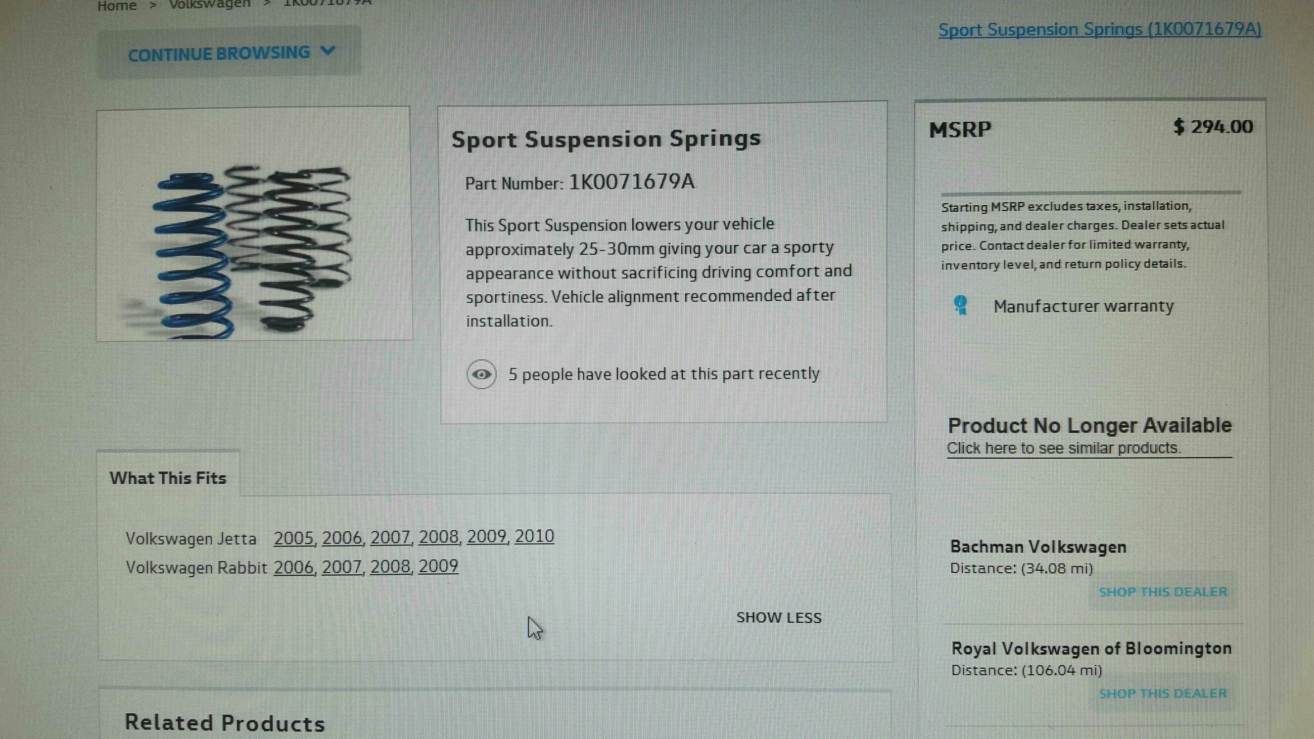 FS OEM VW Driver Gear springs in PNW | VW Vortex - Volkswagen Forum
