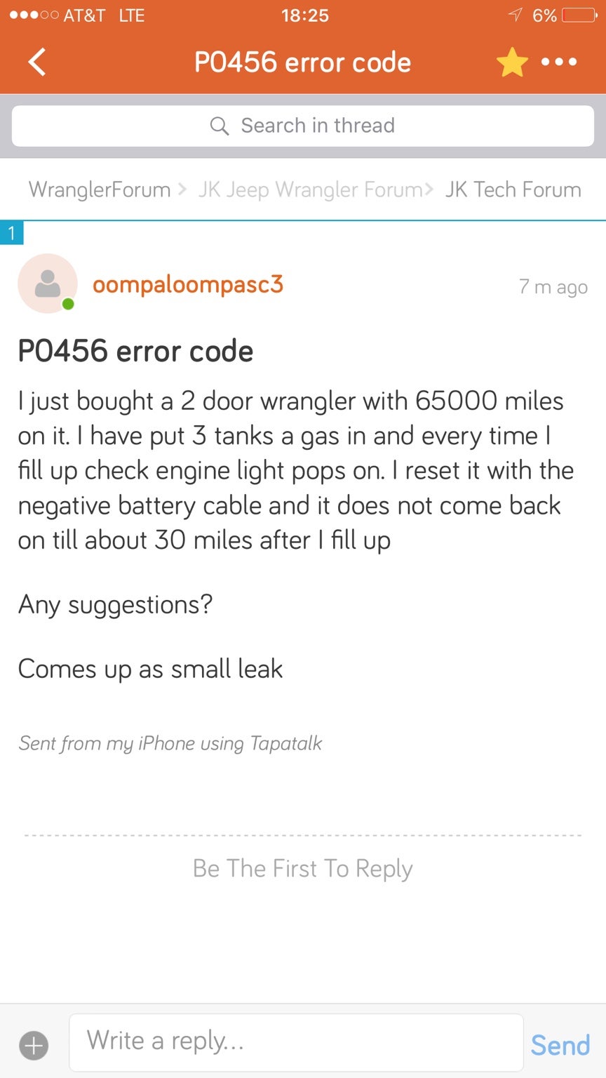 P0456 code | Jeep Wrangler Forum