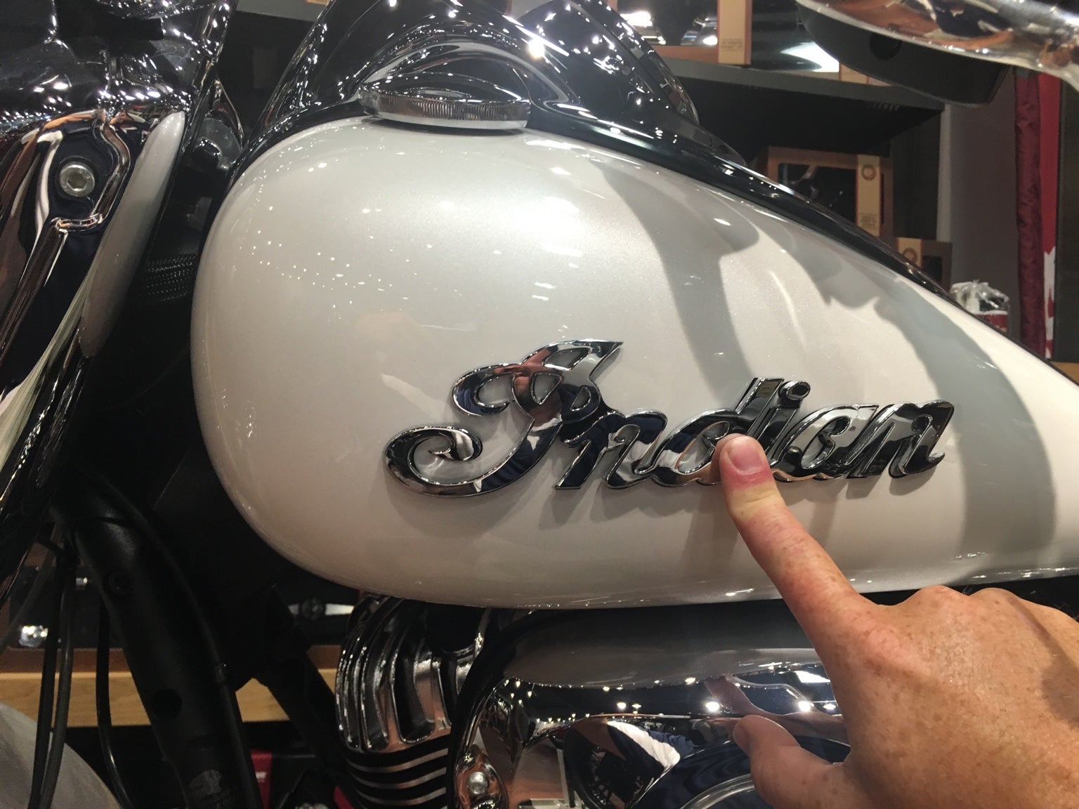 Springfield Indian chrome gas tank emblem on a Classic? | Indian ...
