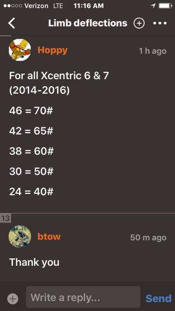 limb deflection numbers for the Perfexion | Archery Talk Forum