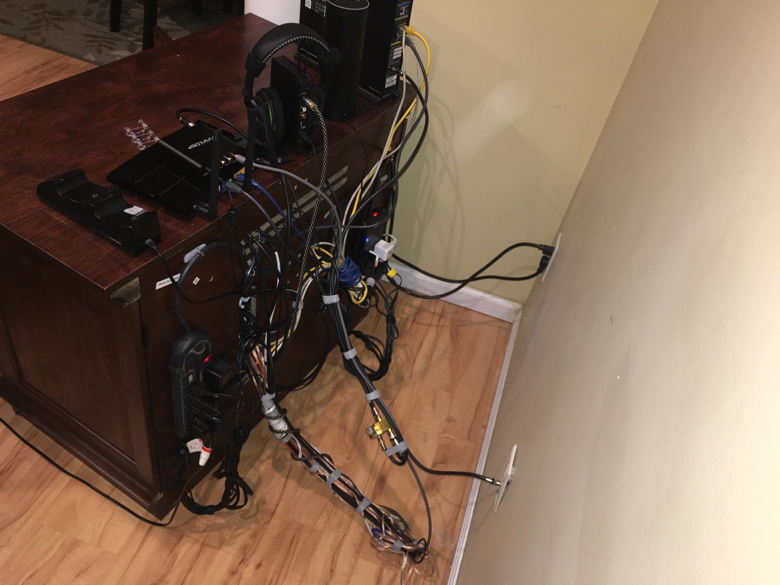 Organizing Behind Electronics Cab | AVS Forum