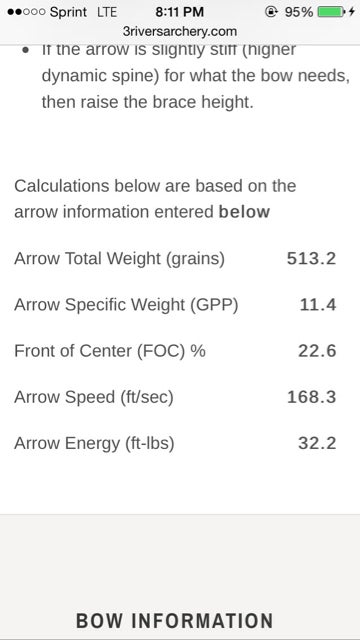 3 Rivers Archery Spine Calc Accurate? | Archery Talk Forum
