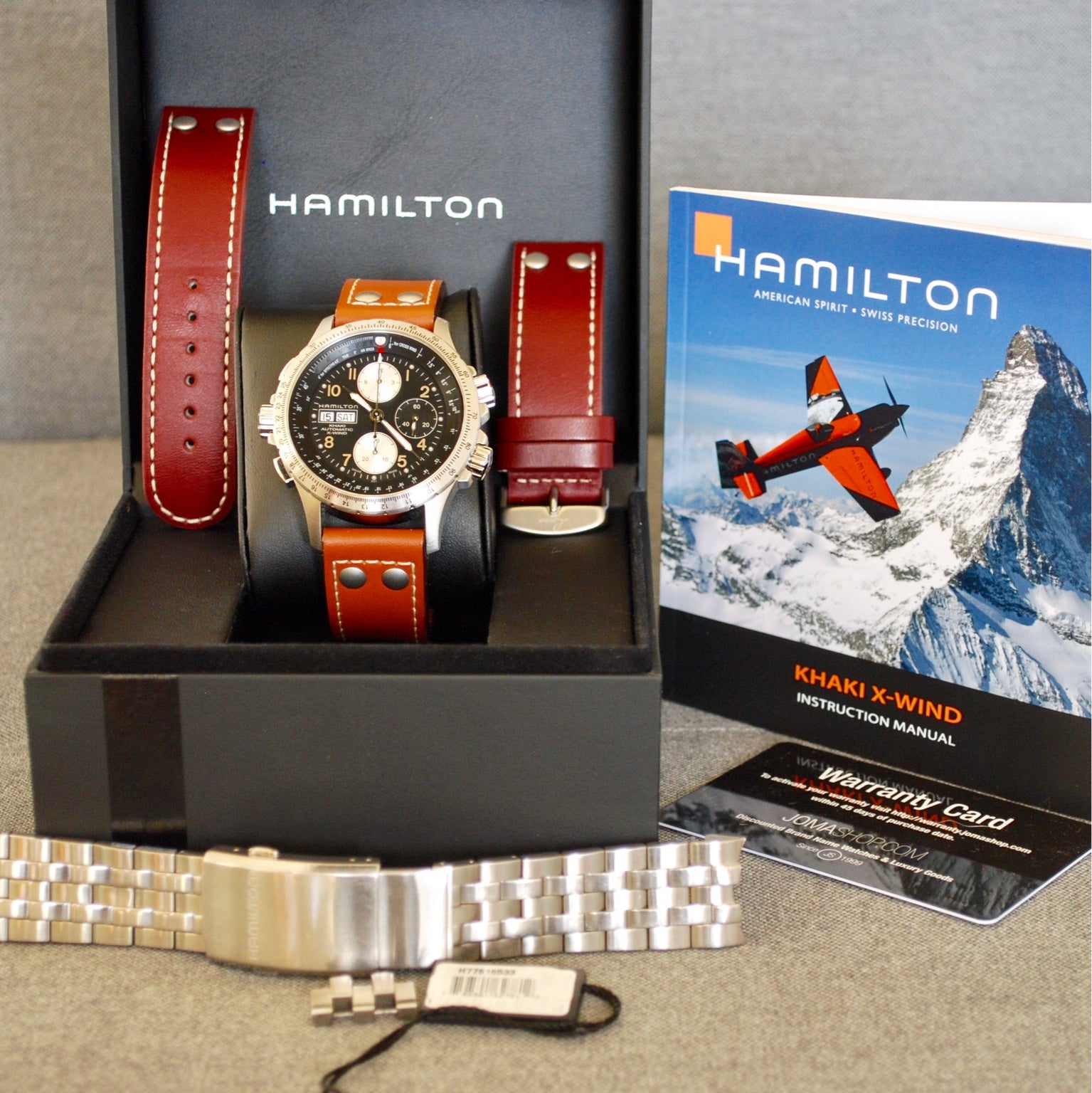 Hamilton X-WIND Pilot Chronograph w/ rare SS bracelet and 2 leather ...