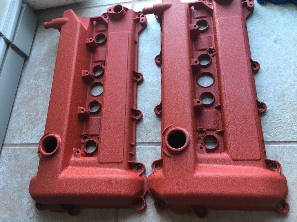 FS: wrinkle red Duratec 2.0/2.3/ ST metal powdercoated valve cover kits ...