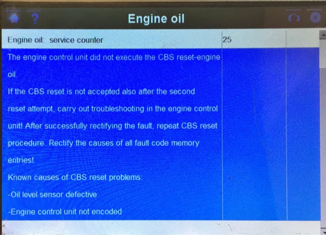 OIL RESET FAILED? 2a7c error code | BimmerFest BMW Forum