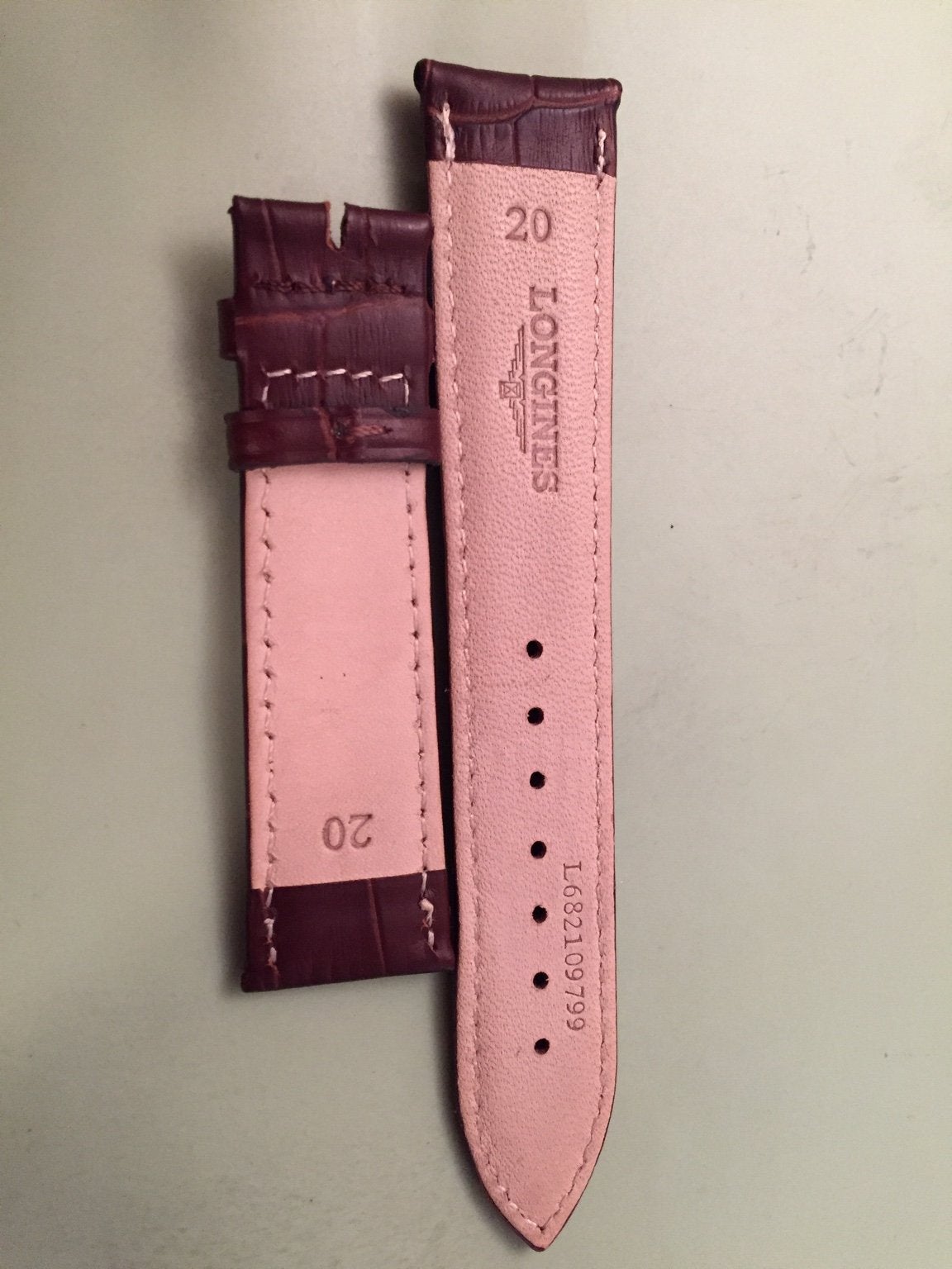 NEW 20mm Longines Alligator Strap and MINT Longines Deployant Clasp ...