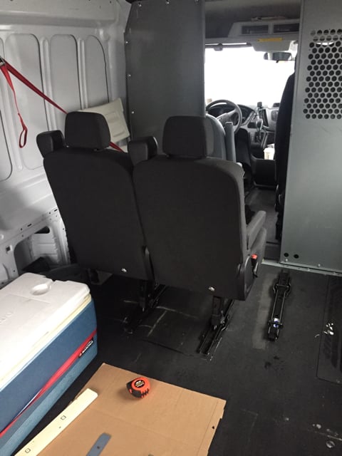 Transit 250 Medium Roof- Rear Two bench seat install | Ford Transit USA ...