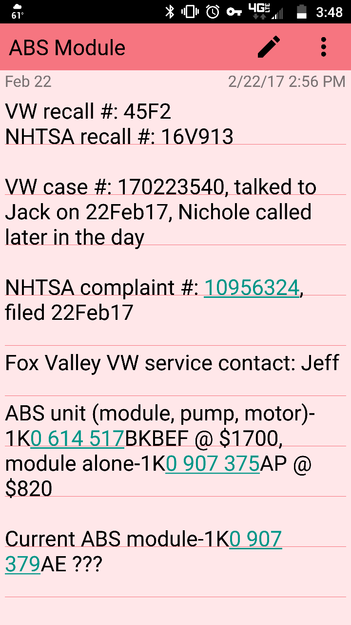 ABS module recall, finally! | VW Vortex - Volkswagen Forum