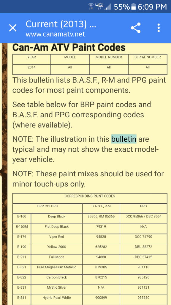 Pure Magnesium color code | Can-Am ATV Forum