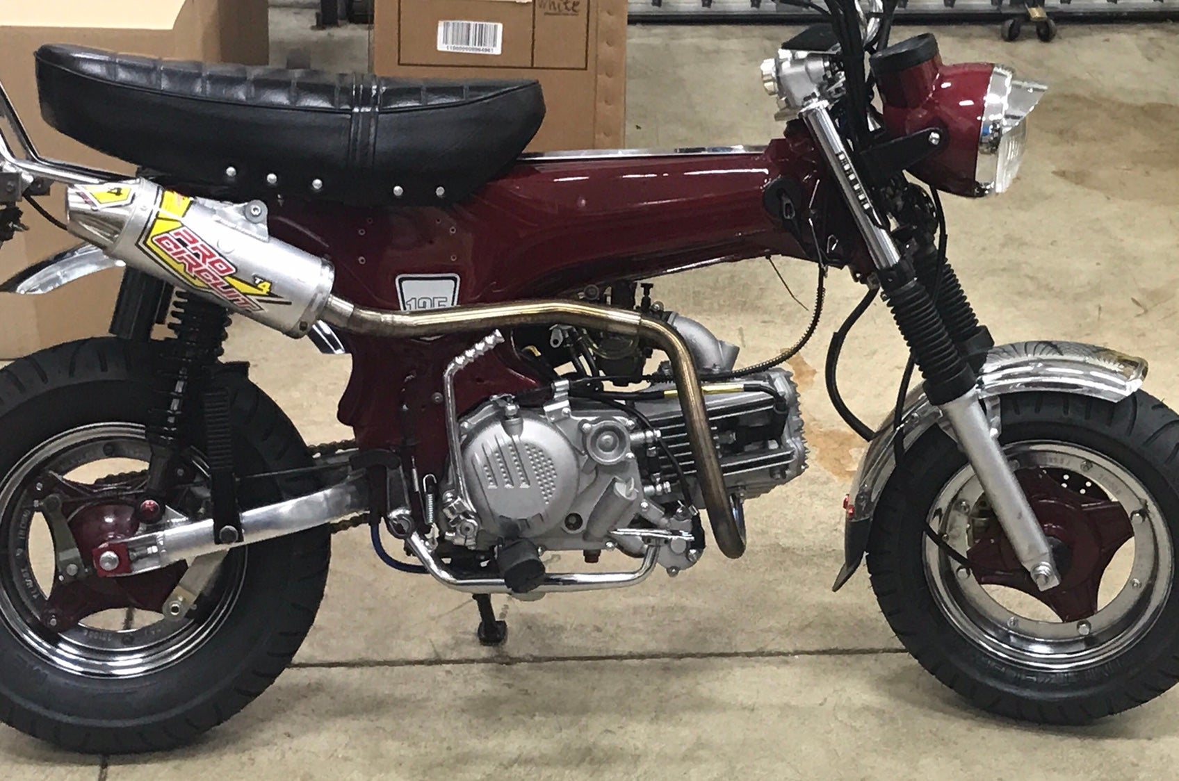 White Trash Revisited. White Honda DAX clone repowered with a Zongshen ...
