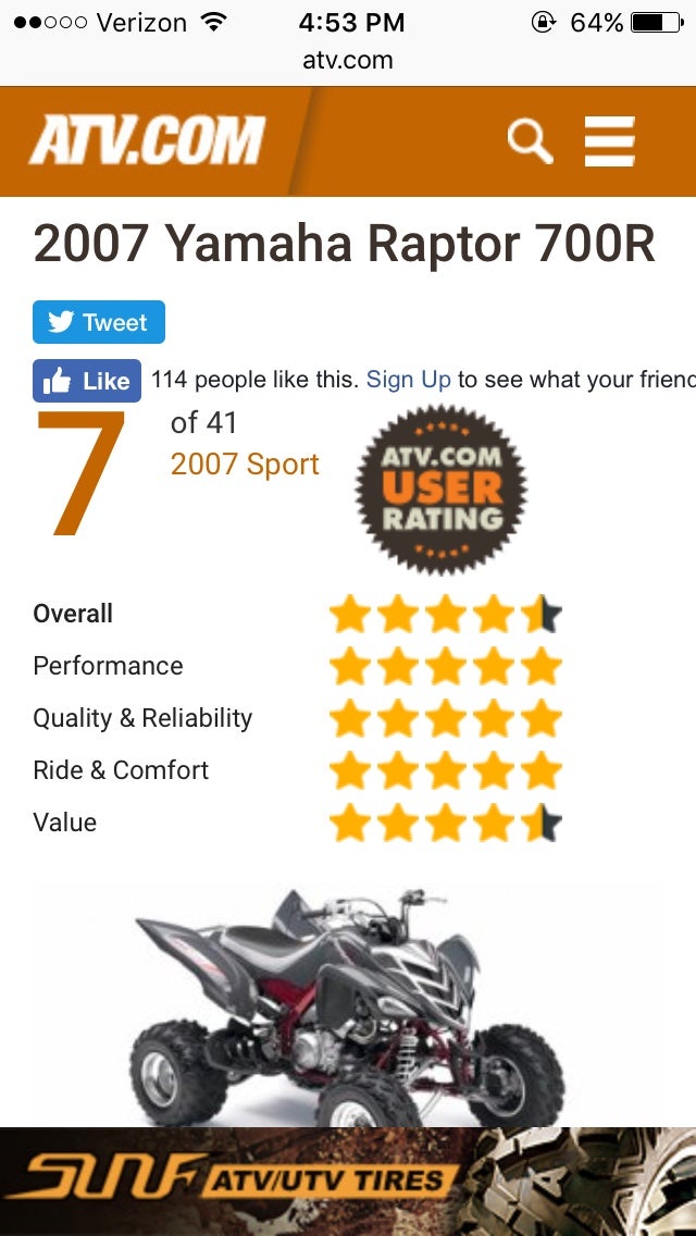 Compression on 2006 Raptor vs 2007 | Raptor Forum