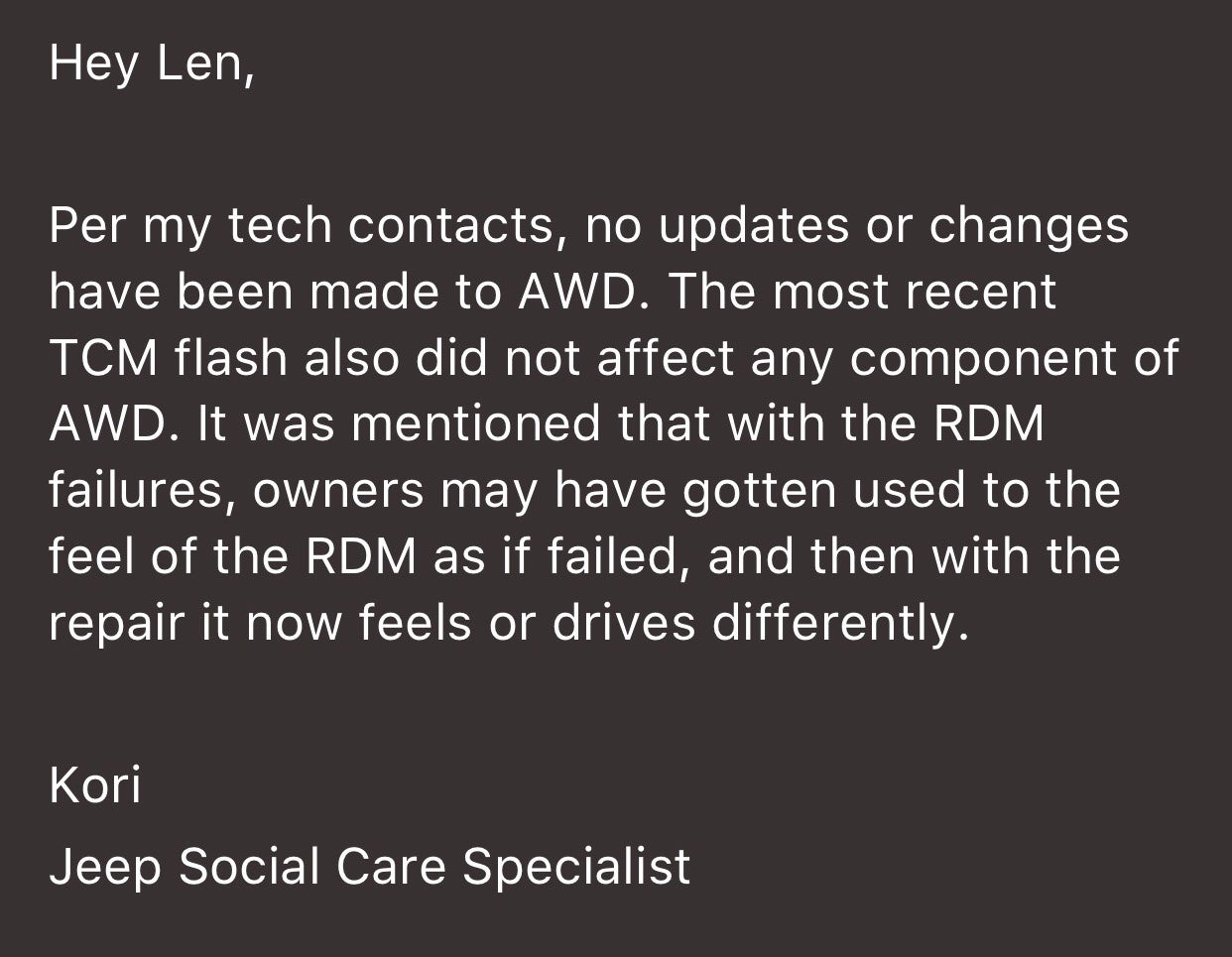 RDM increased slip | 2014+ Jeep Cherokee Forums