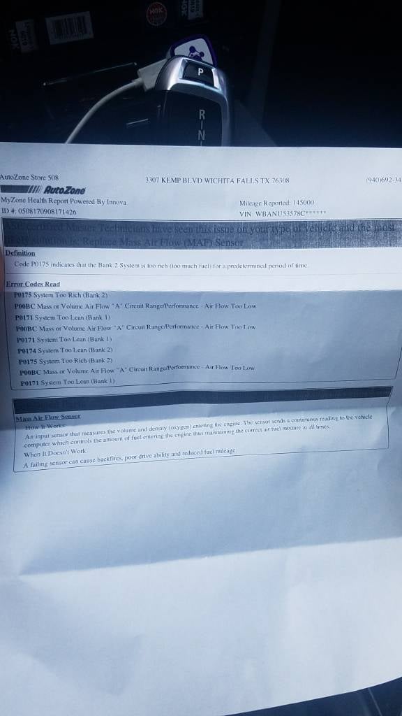 P00BC Error code | BMW Forum - BimmerFest BMW Forums