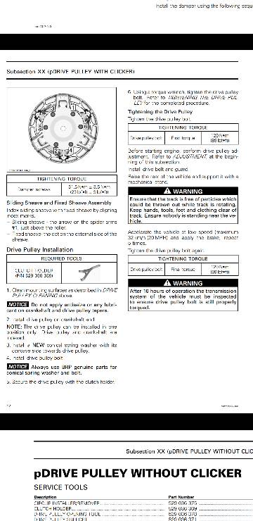 P Drive Torque specs | Ski-Doo Snowmobiles Forum