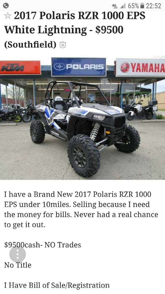 What to look for in a stolen rzr? QUICK PLEASE! | Polaris RZR Forum ...