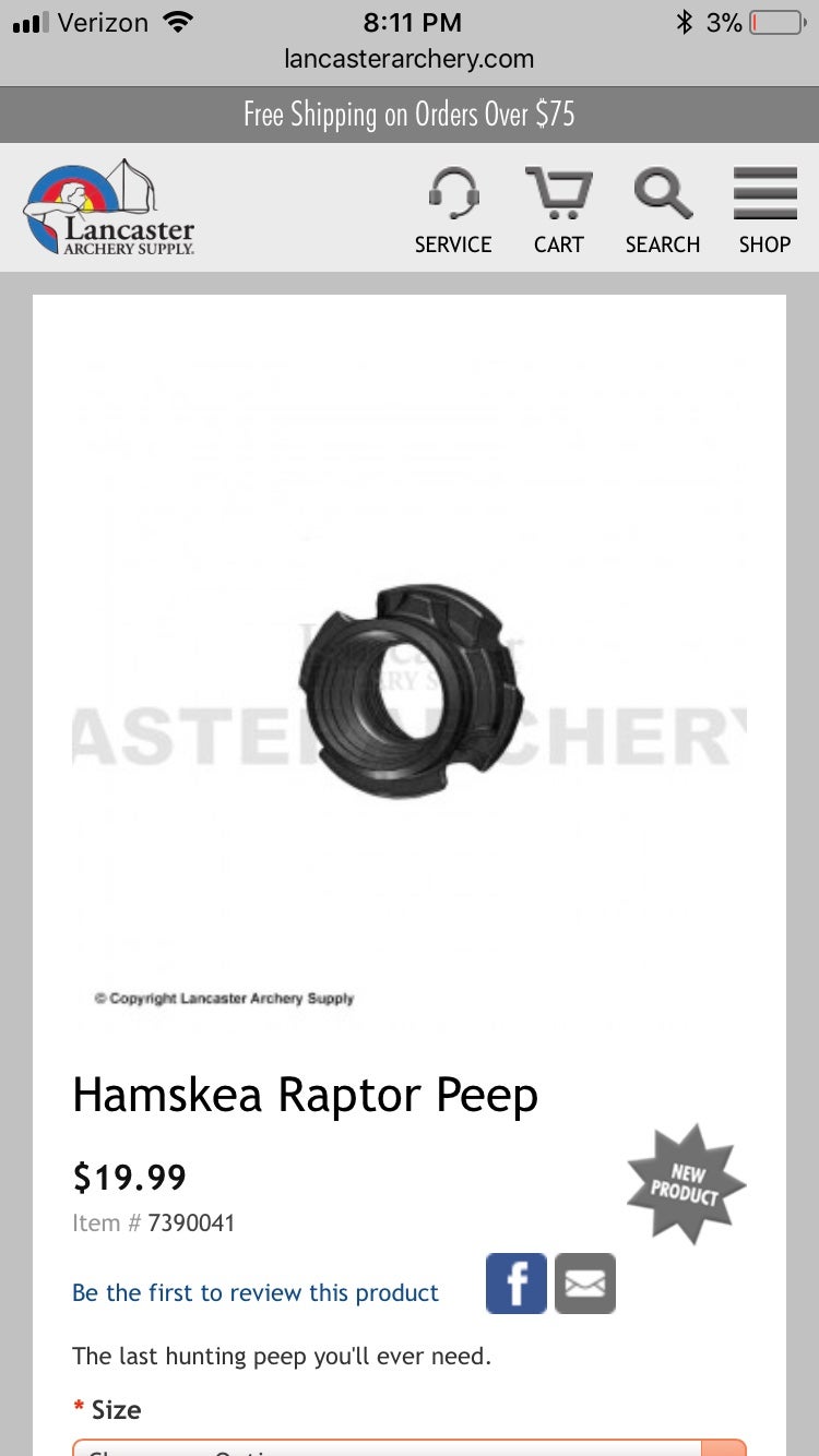 Hamskea Raptor Peep | Archery Talk Forum