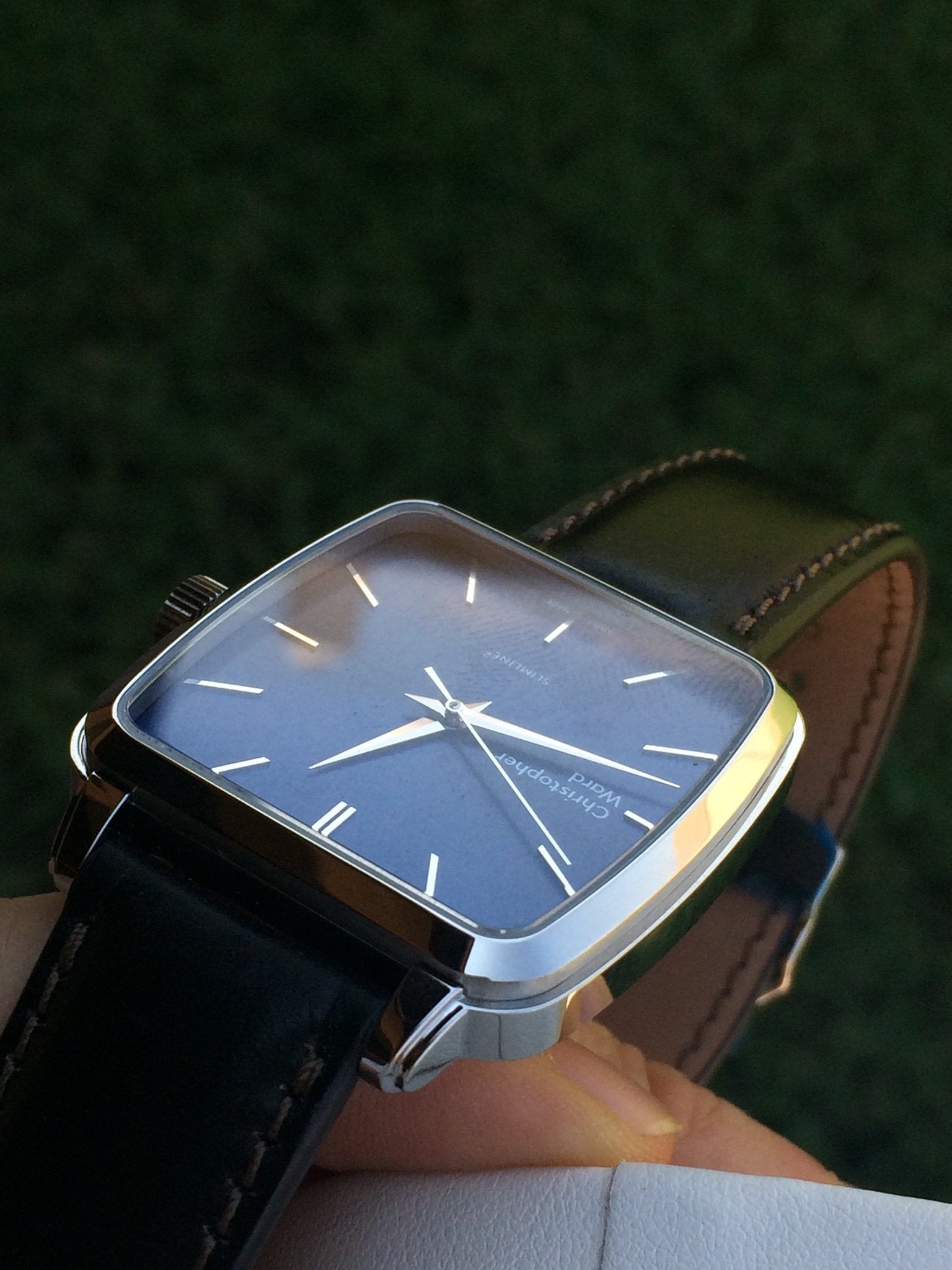 CHRISTOPHER WARD SLIMLINE 2 MALVERN C5 SQUARE BLUE DRESS WATCH MANUAL ...