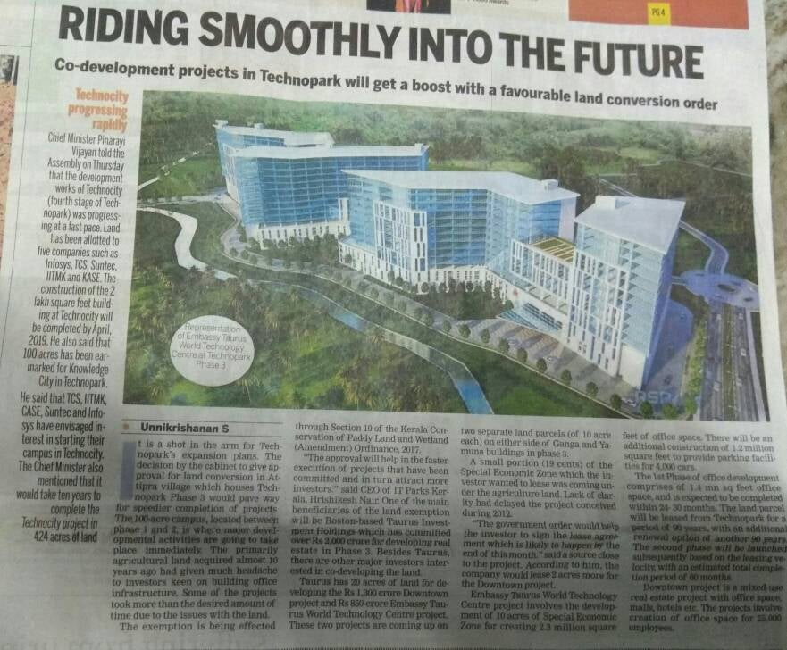 IT Corridor | Technopark Phase II - Parcel A | IT SEZ | Infosys Campus ...