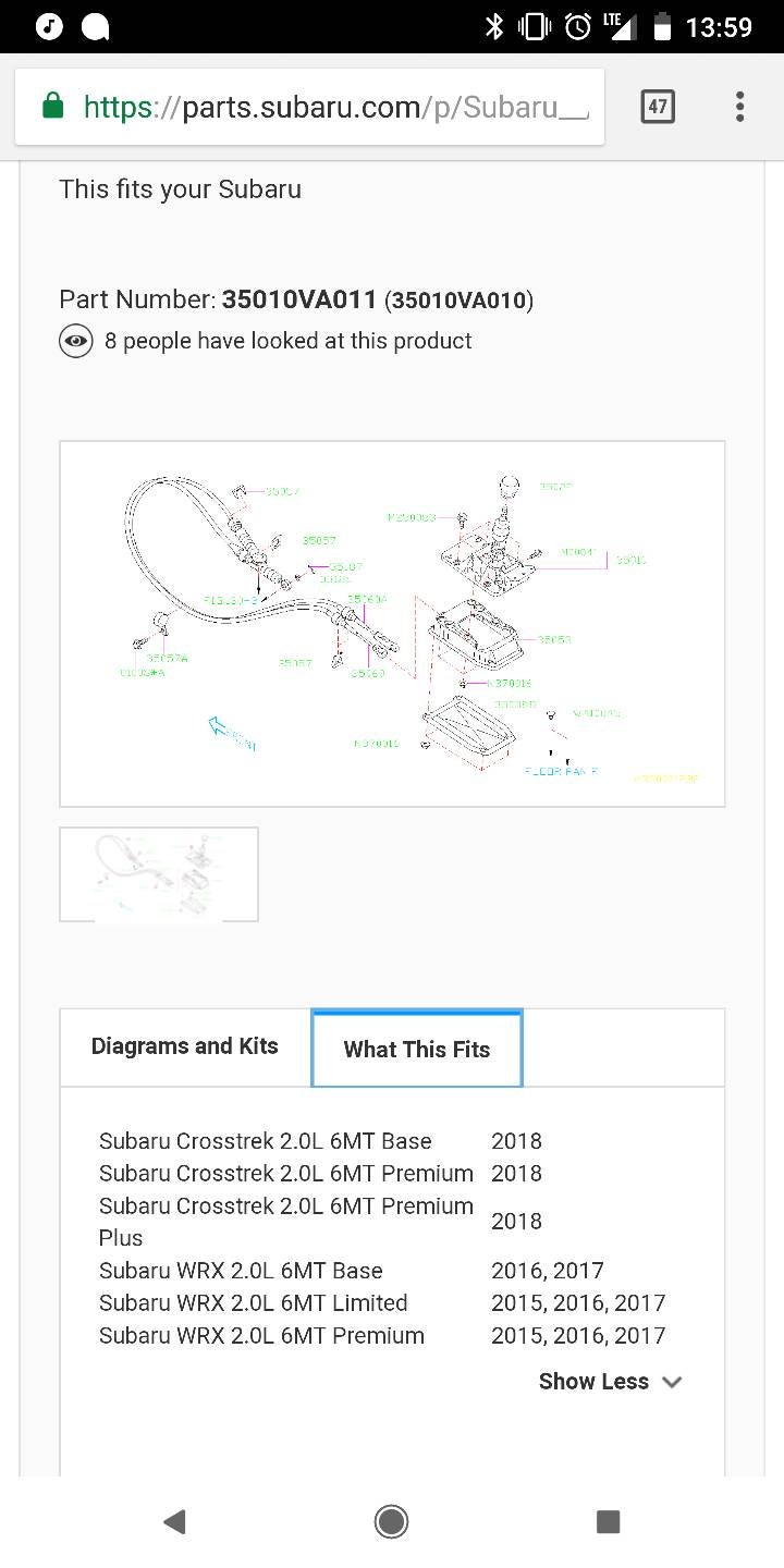 STI Short Throw shifter from the WRX or Legacy/Outback, Does it fit ...