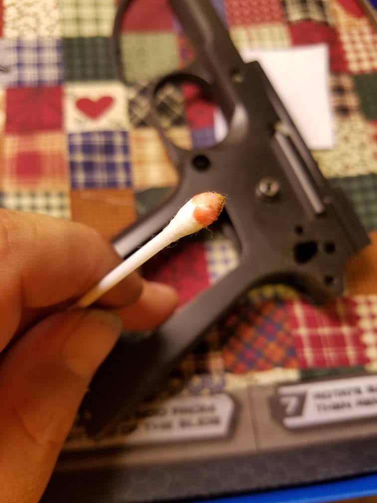 Red goop in disconnector slot | 1911 Firearm Addicts