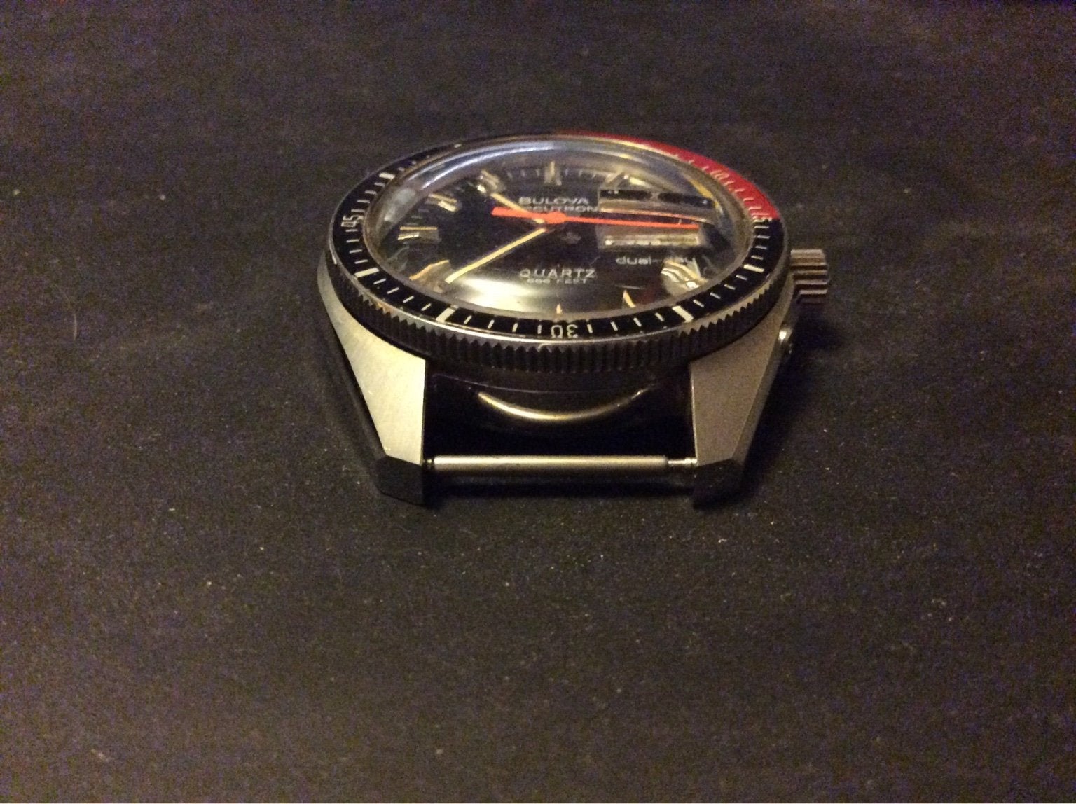 1979 Bulova N9 Accutron 666ft Dual Day Dive Watch Devil Diver ...