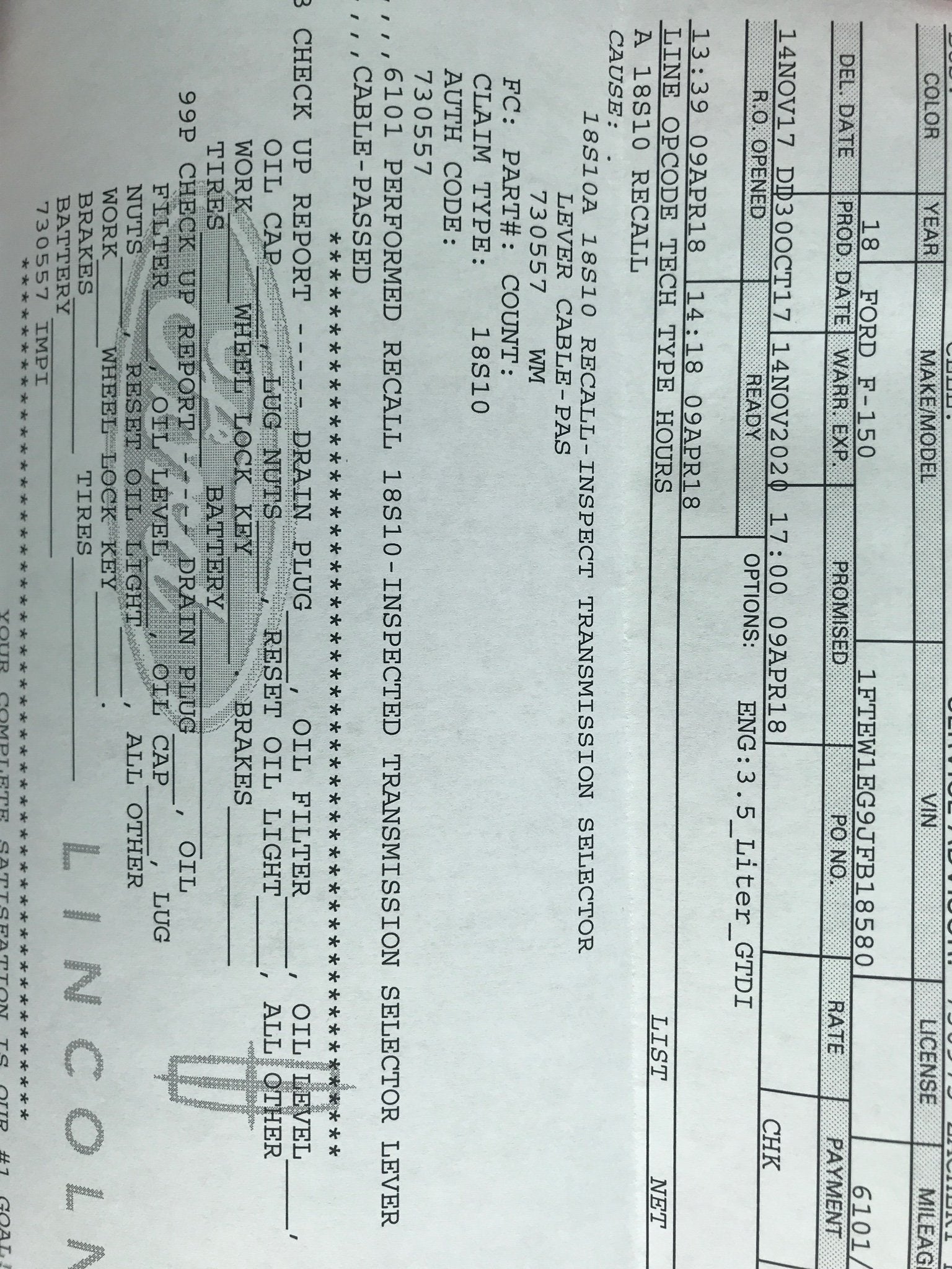2018 Ford Recall 18S10 | F150 Ecoboost Forum