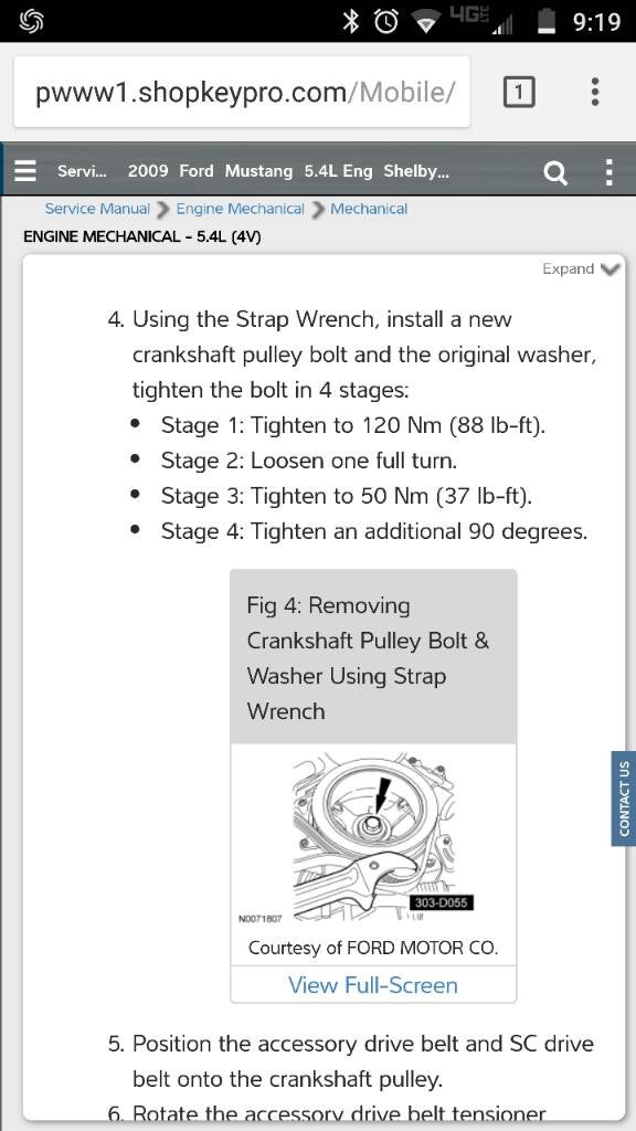 Harmonic balancer and ring adapter torque spec? | Lightning Rodder