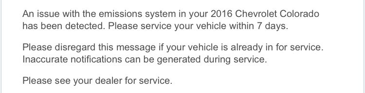Issue with emissions system | Chevy Colorado & GMC Canyon
