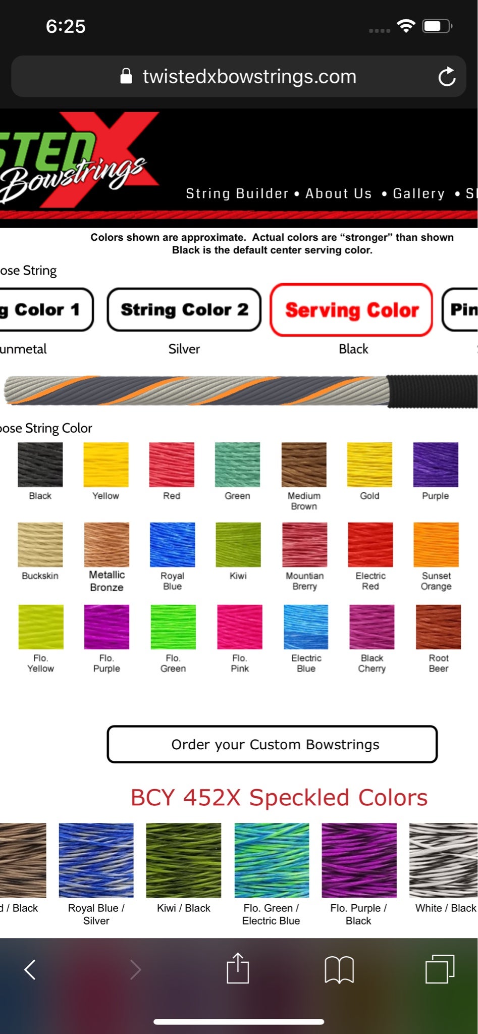Where to view different string color combos? | Archery Talk Forum