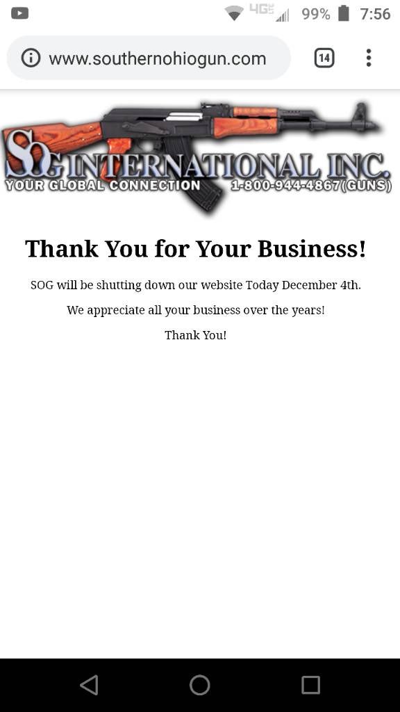 SOG (Southern Ohio Gun) is closing their doors | AK Rifles