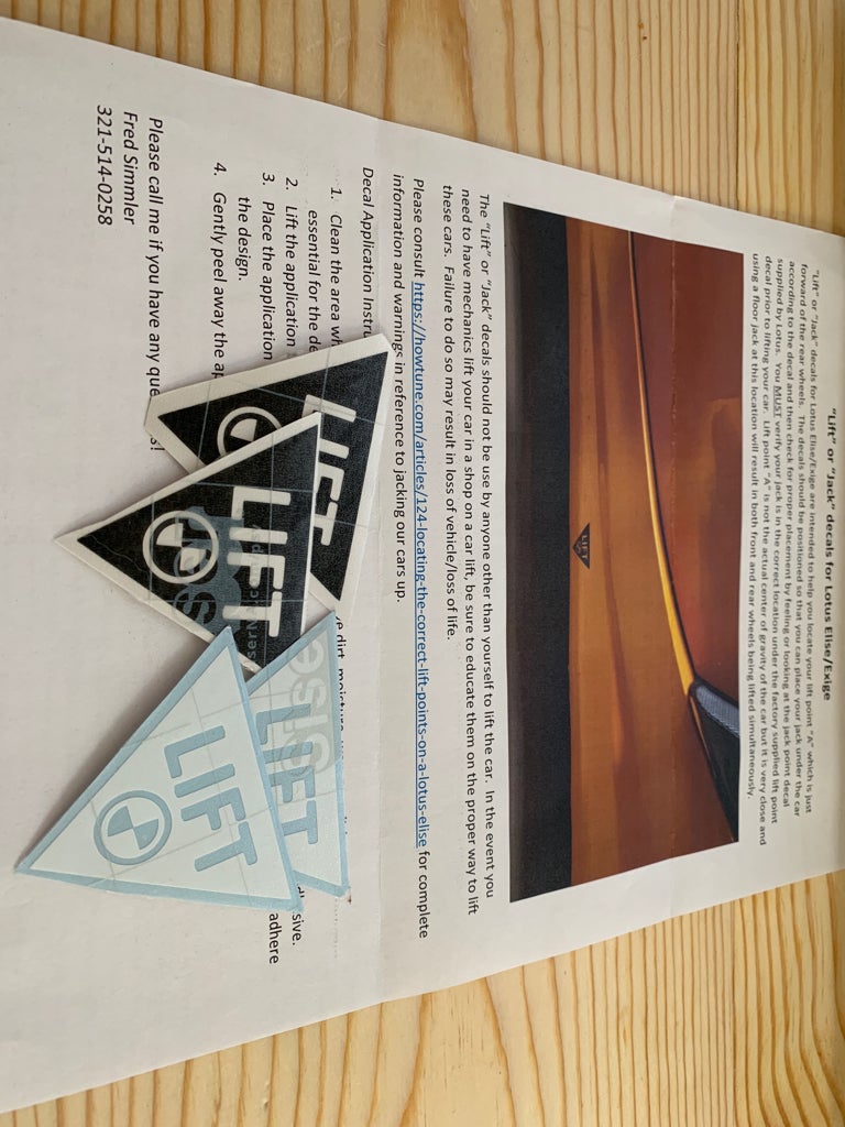 FS: "Lift" here Center of Gravity decals | The Lotus Cars Community