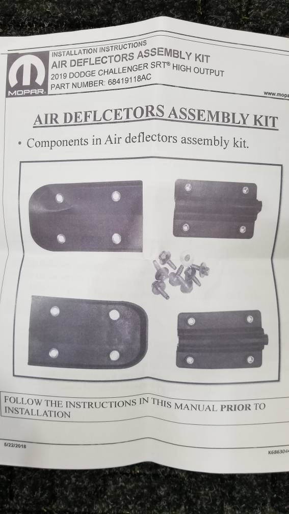 2019 Redeye Brake Cooling Deflectors | Dodge Challenger Forum