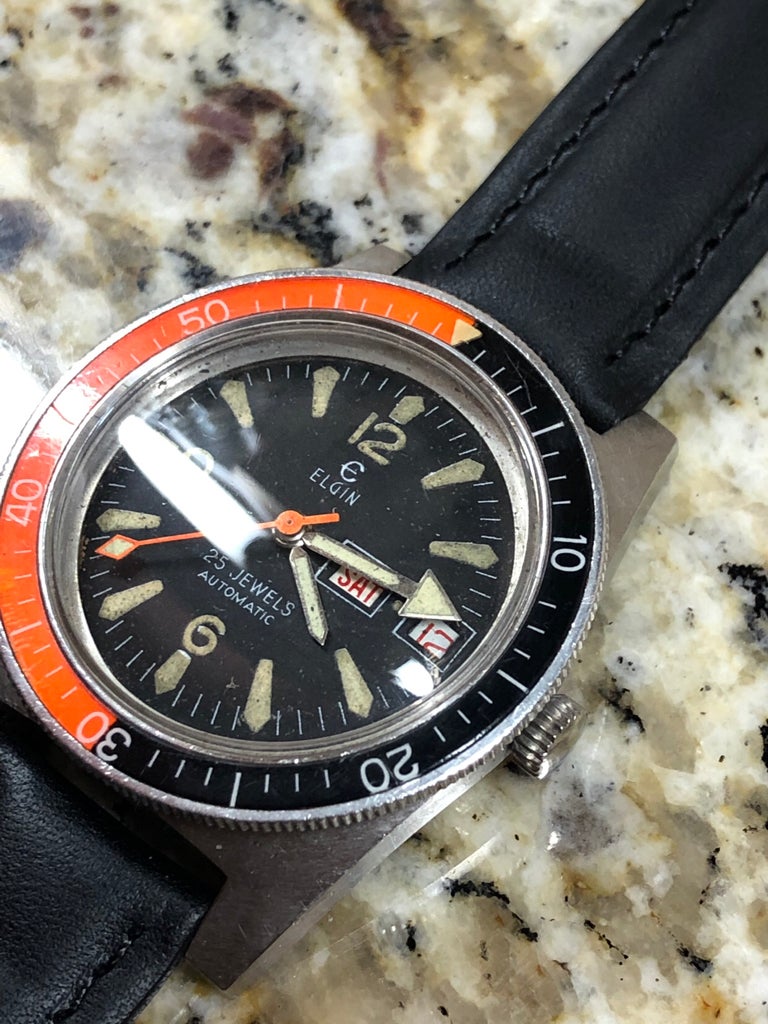 FS Vintage Elgin Skin Diver M135 PUW 1463 Graber Switzerland ...