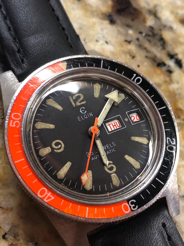 FS Vintage Elgin Skin Diver M135 PUW 1463 Graber Switzerland ...