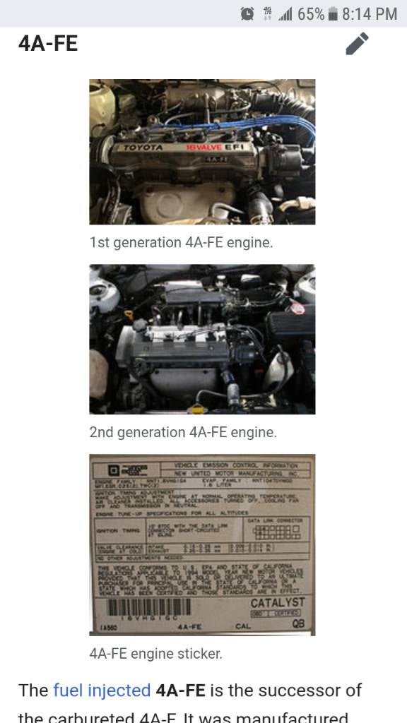4A-FE gen1 version A or B | Toyota Forum