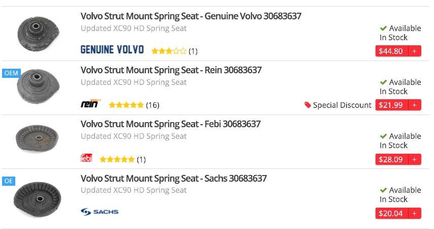 30683637 spring seat choices - FCP lists OE and OEM options ...