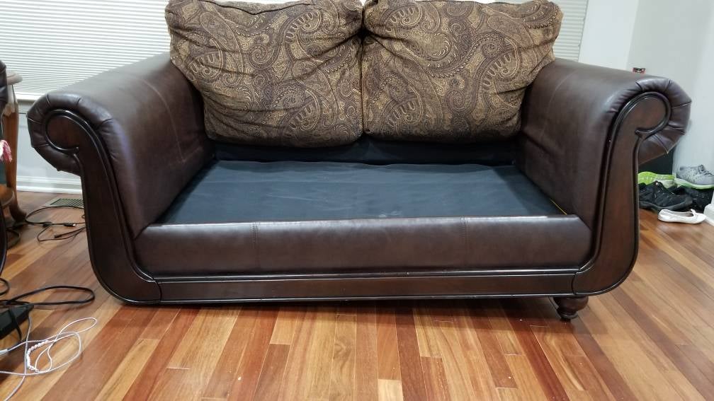 Sofa legs bent inward on one side... need help fixing. | DIY Home ...