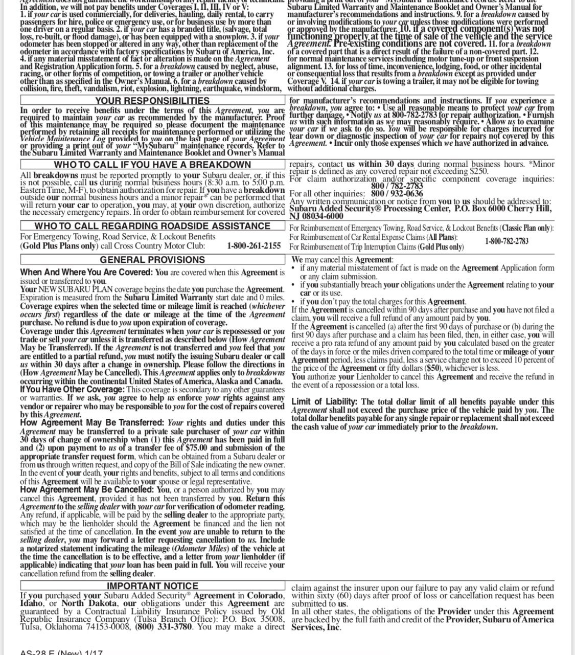 Gold Plus Extended Warranty for 2016 OB | Page 39 | Subaru Outback Forums