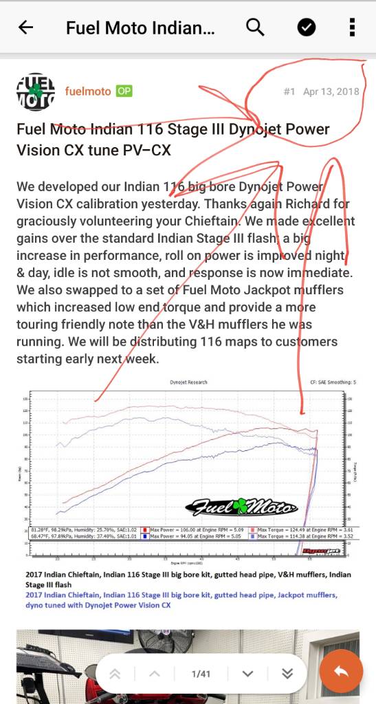 Fuel Moto Indian 116 Stage III Dynojet Power Vision CX tune PV-CX ...