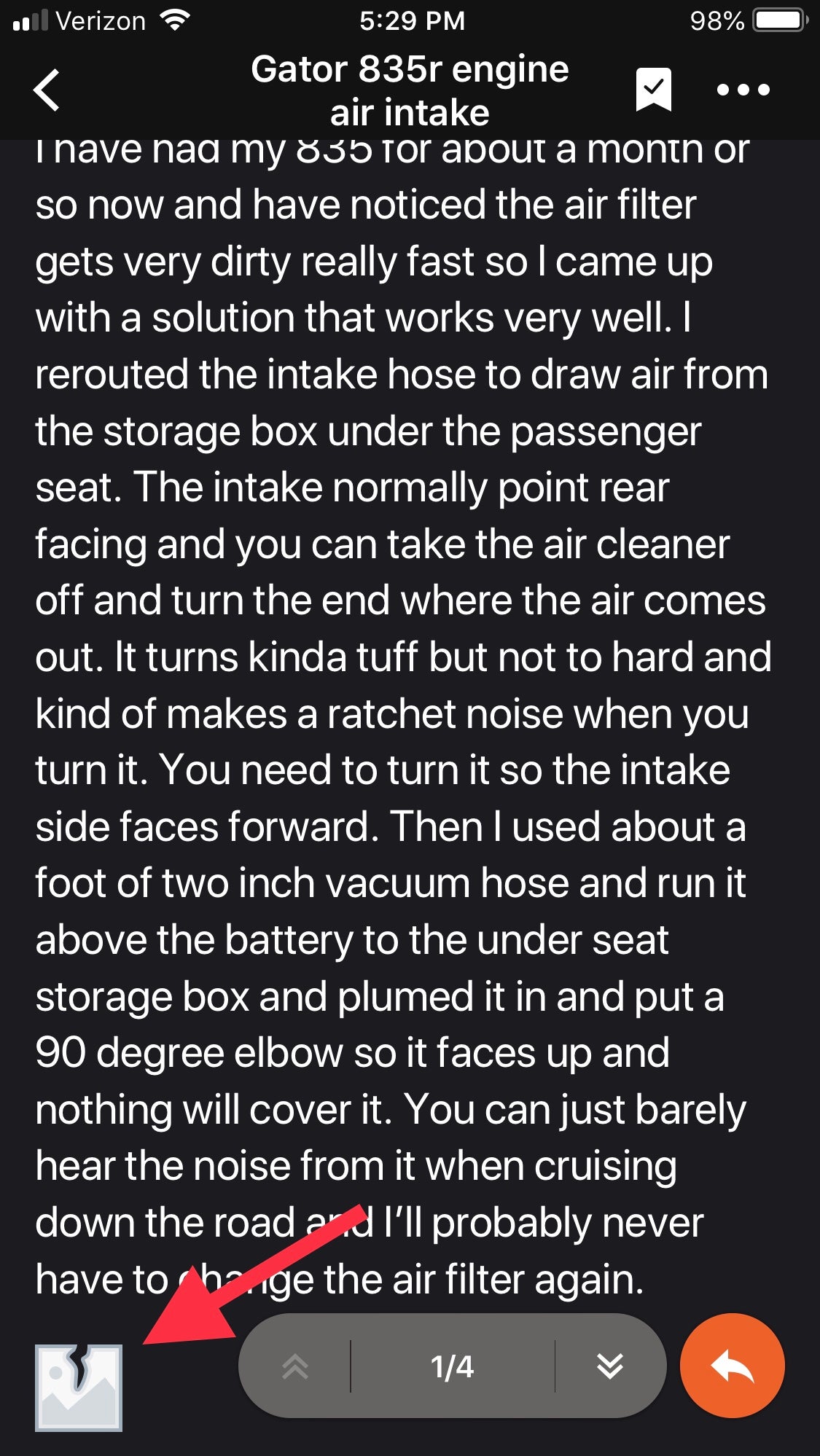 Gator 835r engine air intake | John Deere Gator Forums