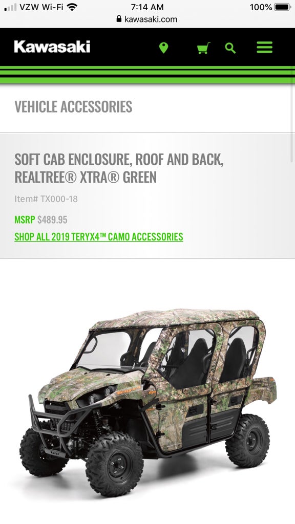 Camo Soft cab enclosure and gun racks | Kawasaki Teryx Forum