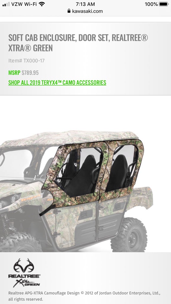 Camo Soft cab enclosure and gun racks | Kawasaki Teryx Forum
