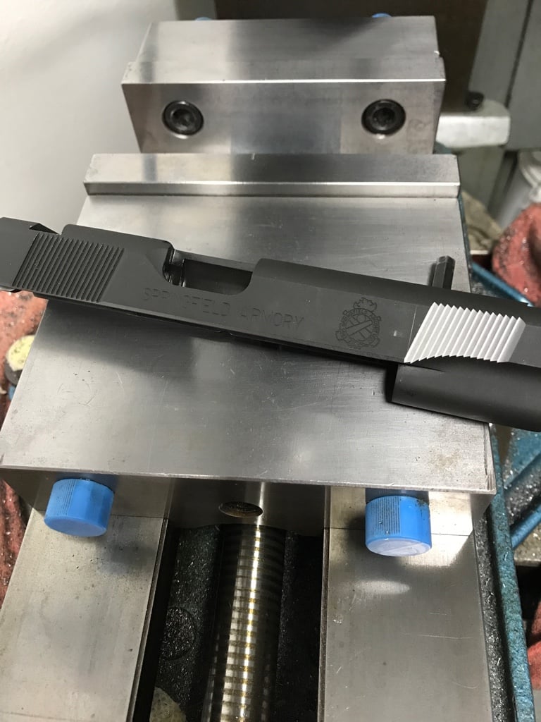 Rear Cocking serrations straight/angled | 1911 Firearm Addicts