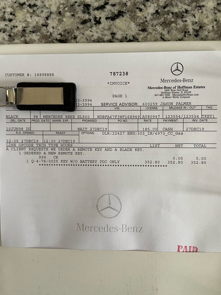 R129 key fob purchased...new | Mercedes-Benz Forum